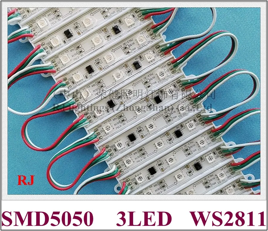 Ws2811 módulo de luz de fundo rgb com led, smd 5050, luz de fundo para ...