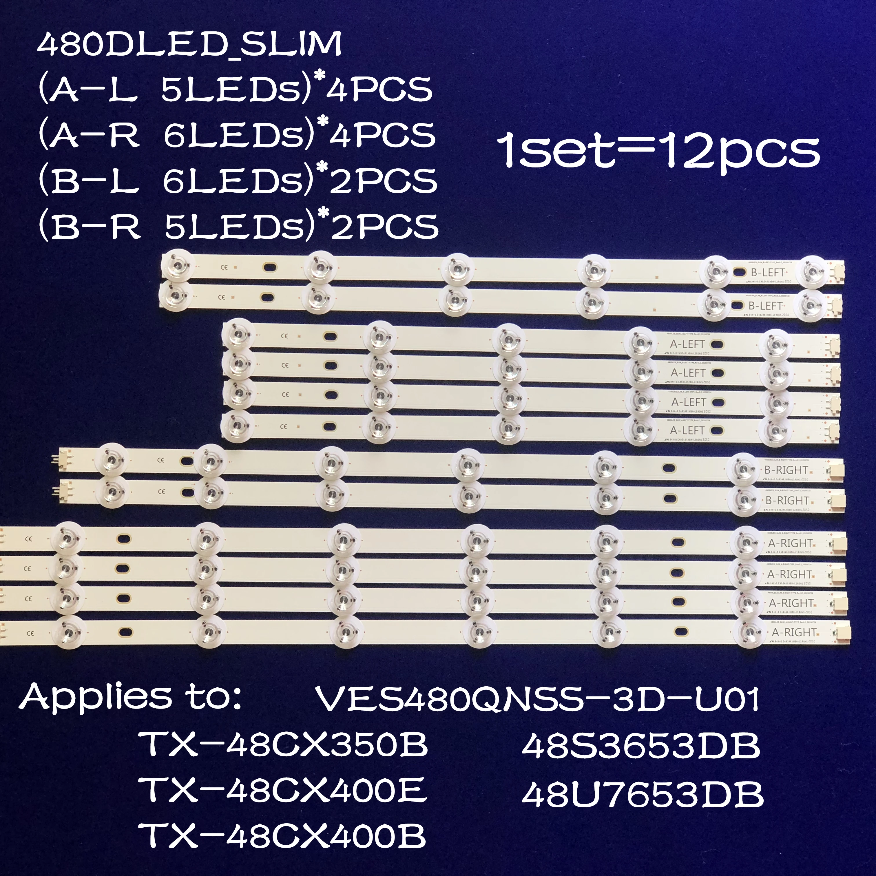 LED-Backlight-Strip-for-TX-48CX350B-TX-48CX400E-TX-48CX400B-48S3653DB ...