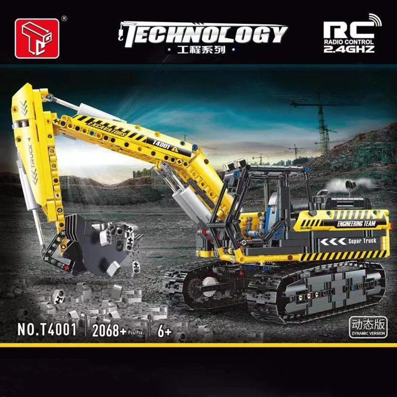 T4001-Excavator-Earthmoving-Truck-Engineering-Vehicle-MOC-Bulldozer-APP ...
