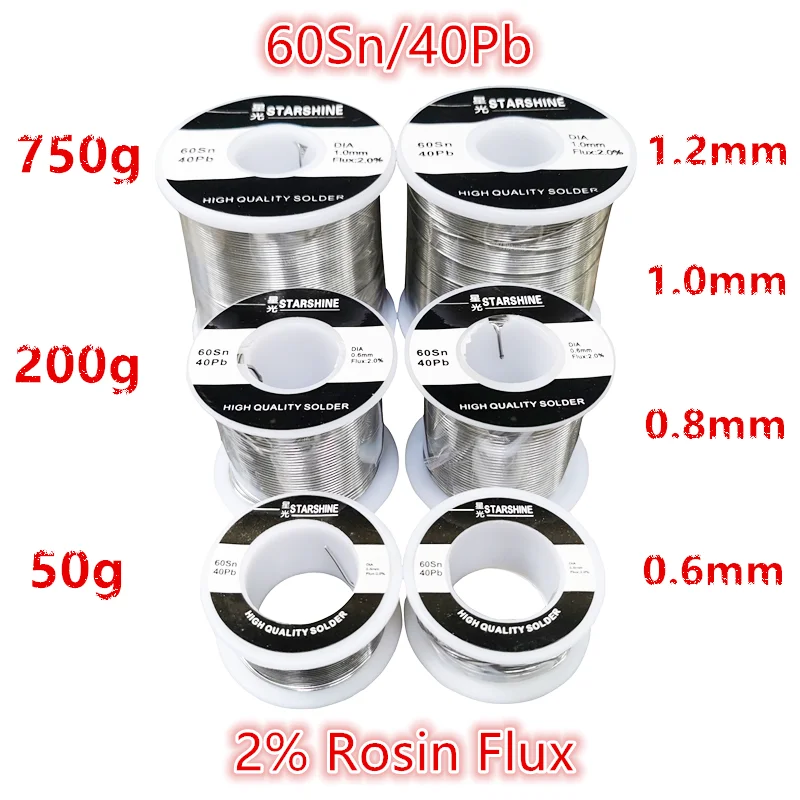 고순도 주석 납땜 와이어, 용접 플럭스 2.0%, 고품질, 50g, 200g, 750g, 0.6mm, 0.8mm, 1.0mm, 1.2mm
