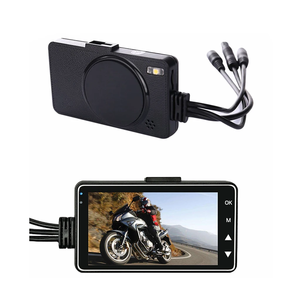 Motorcycle DVR Full HD DashCam Waterproof Dual Len Front Rear View ...