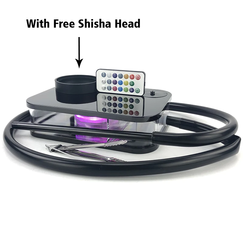 Pl-stico-port-til-Nargile-Hookah-Shisha-Set-LED-Waterpipe-Luz-Book-Car ...