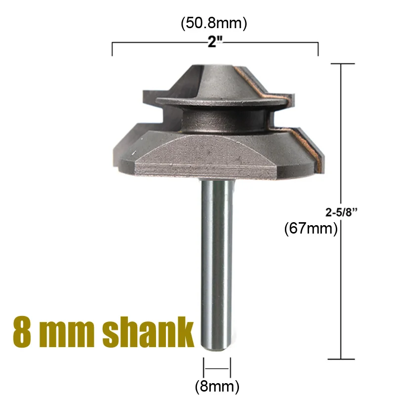 1Pcs 1/4 8mm 1/2 Shank 45 Degree Lock Miter Router Bit Tenon Milling ...