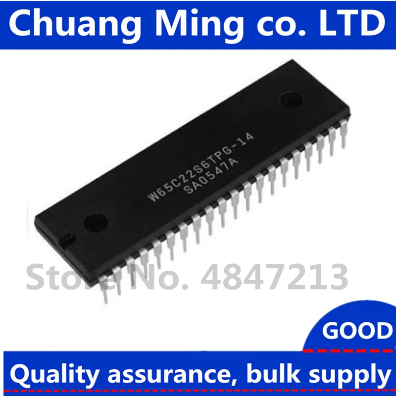 Free-Shipping-5pcs-lots-W65C22S6TPG-14-W65C22S6TPG-W65C22-DIP-40-IC-in ...