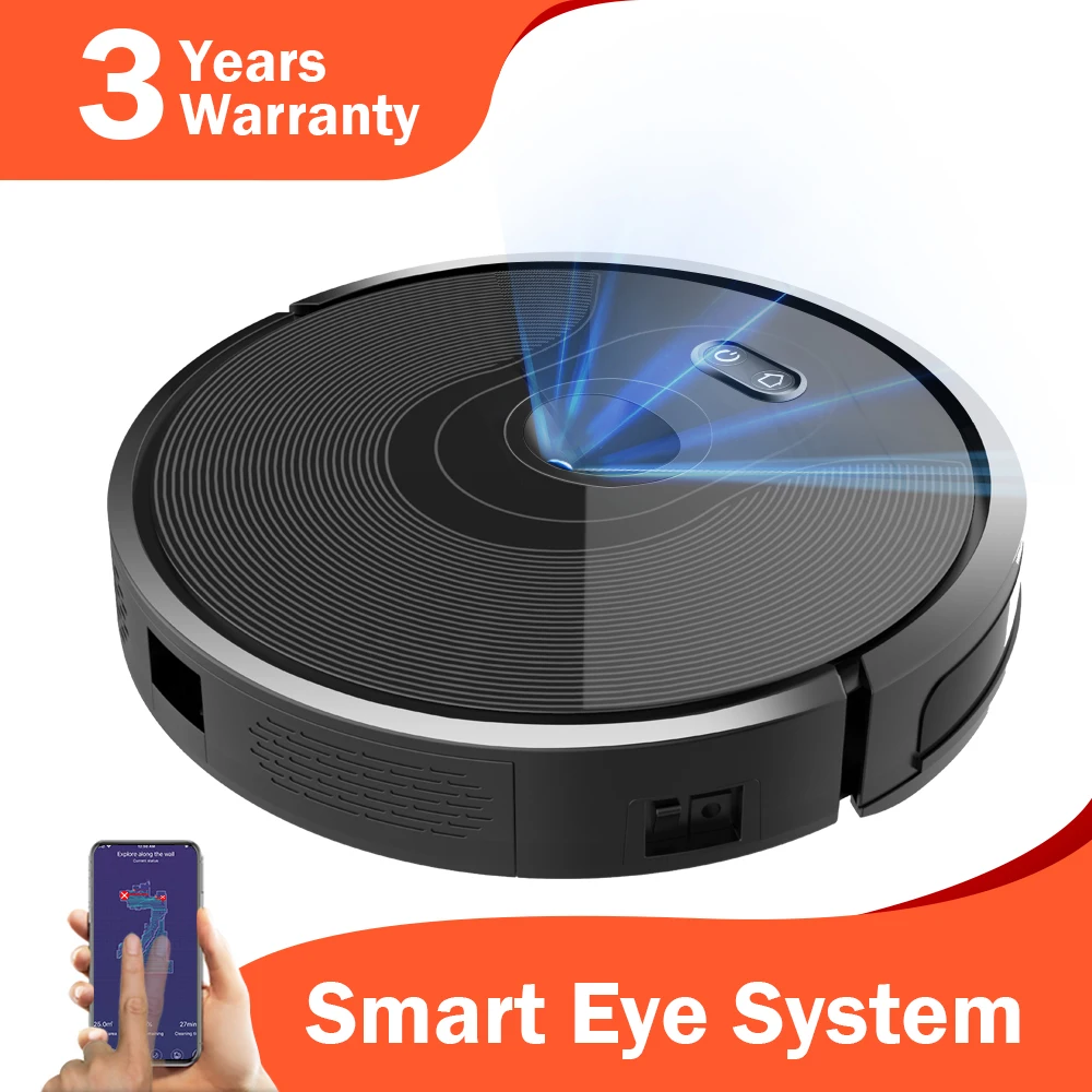 ABIR Robot aspirador X6 con sistema ojo inteligente, succión de 6000PA ...