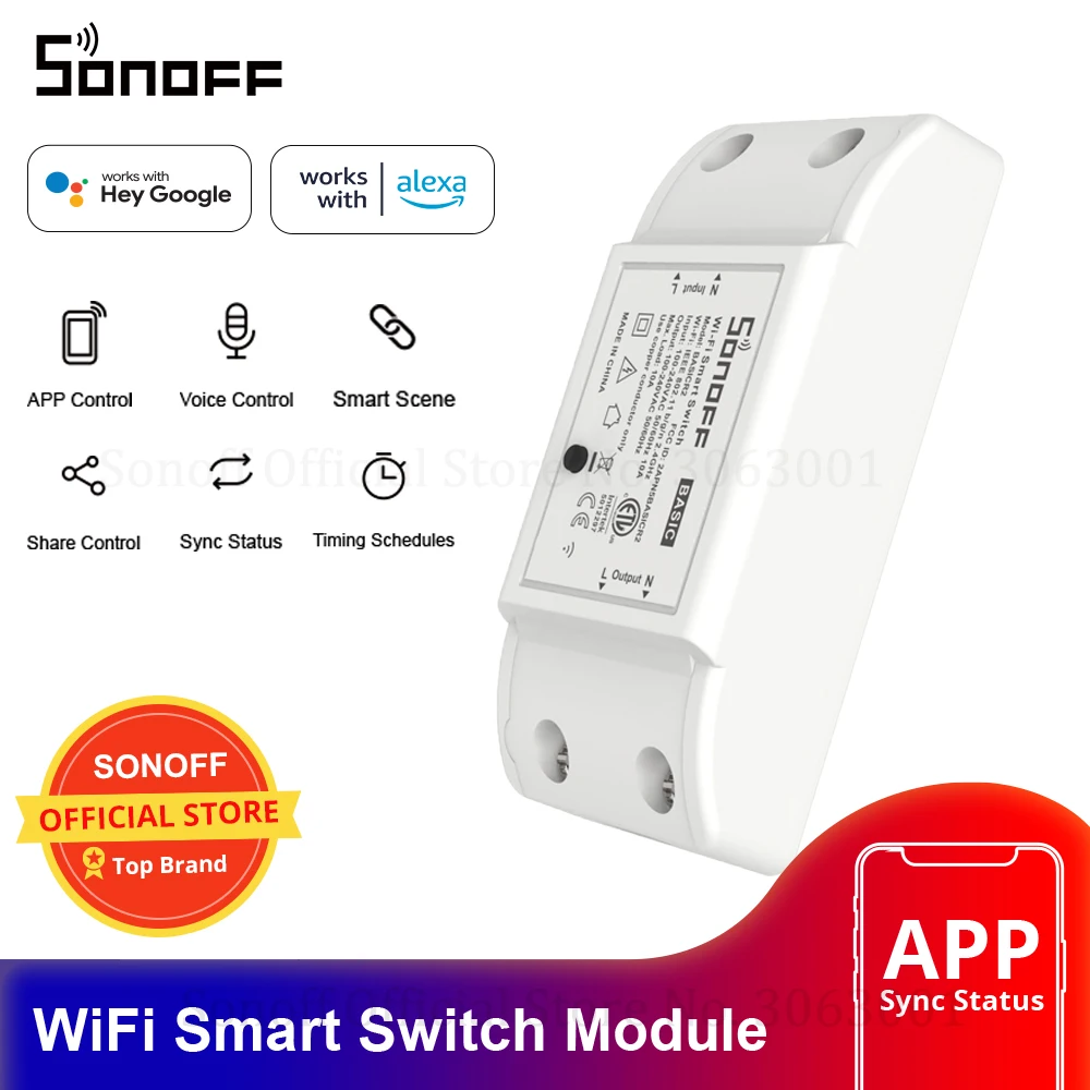 Cheap Sonoff Basic Wifi Switch Universal DIY Remote Wireless Smart ...