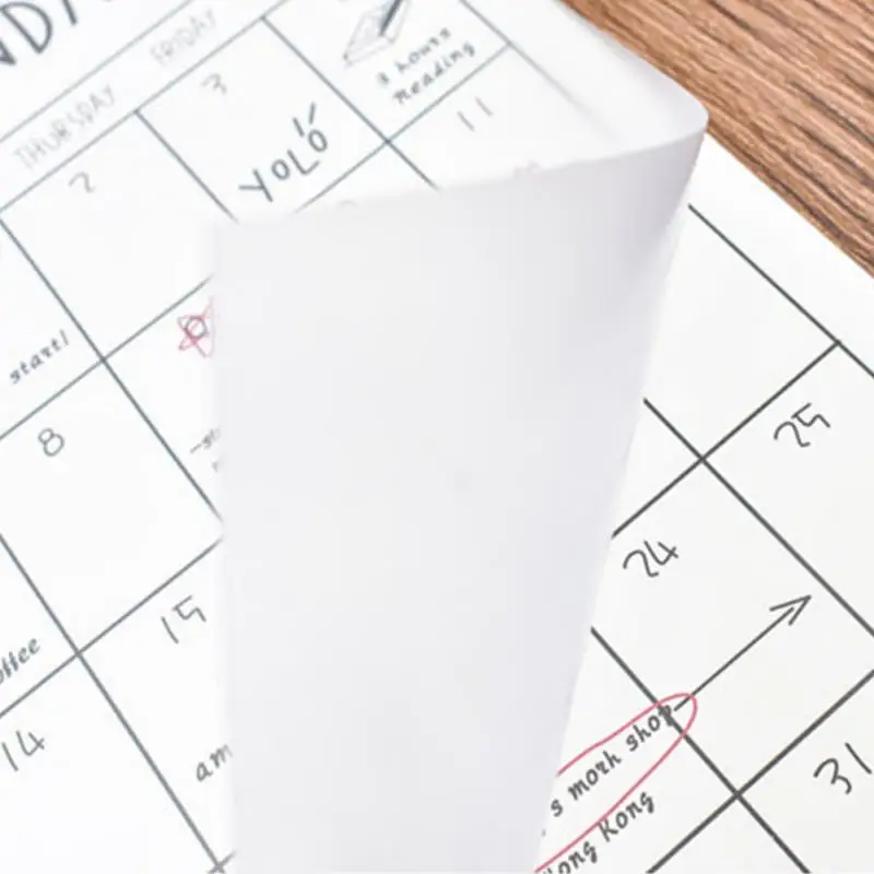 Ежедневный график ежемесячный подвесной бумажный Органайзер настенный календарь офисный ручной