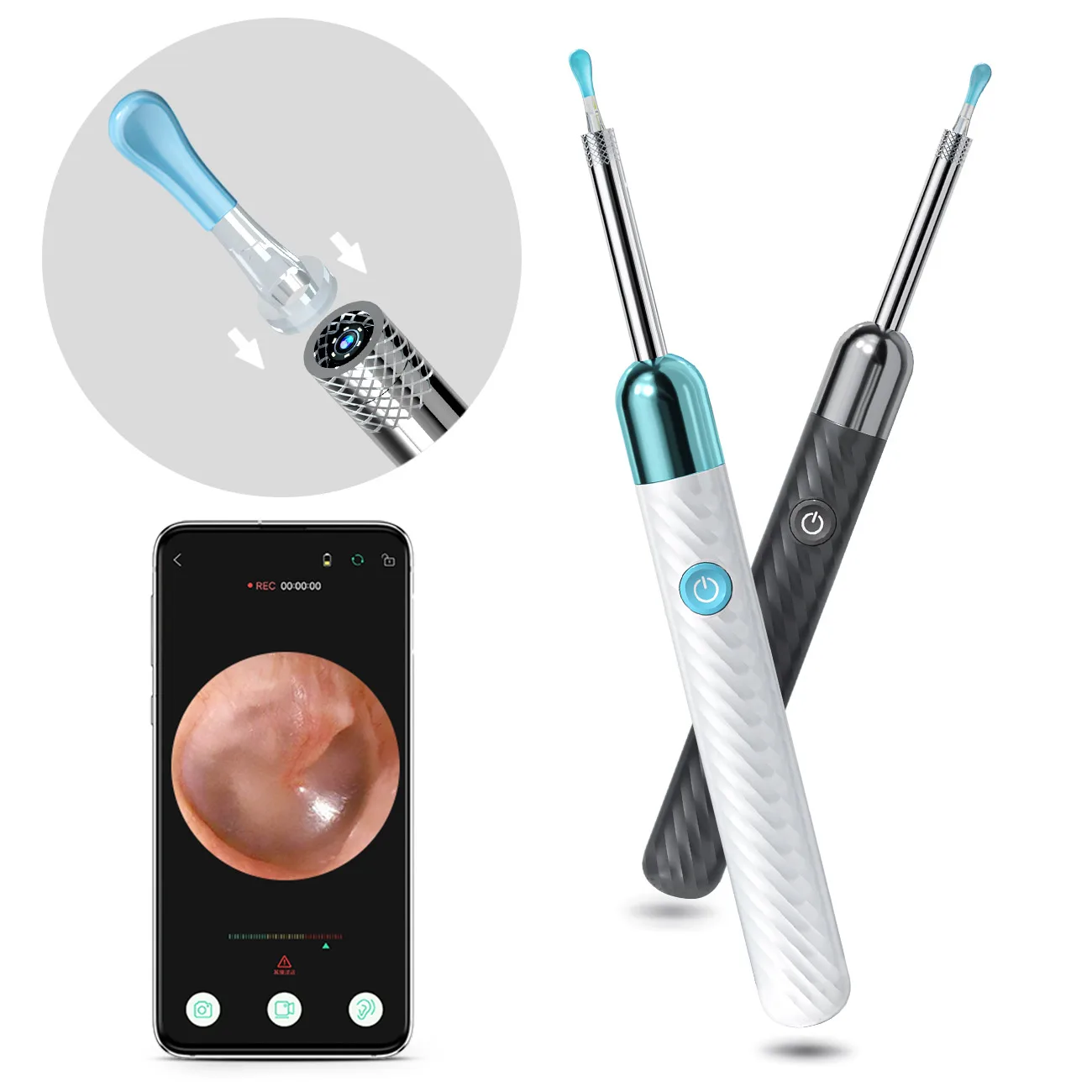 2021-nova-orelha-escopo-de-limpeza-endosc-pio-c-mera-earpick-3-9mm-wifi ...