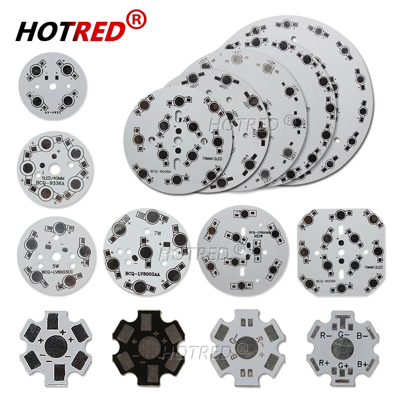 10pcs LED PCB Board Round Aluminum Base Plate High power Heat Sink PCB ...