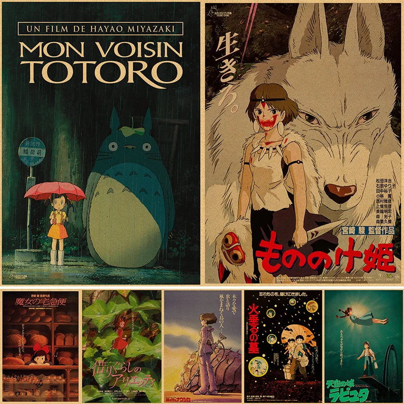 Japanese-anime-Animation-Movie-Poster-Cartoon-Retro-Brown-Paper ...