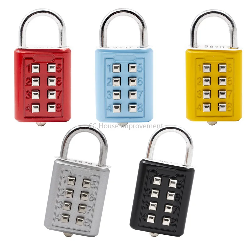 4-Digit-Push-Button-Combination-Padlock-Multiple-colors-Number-Luggage ...