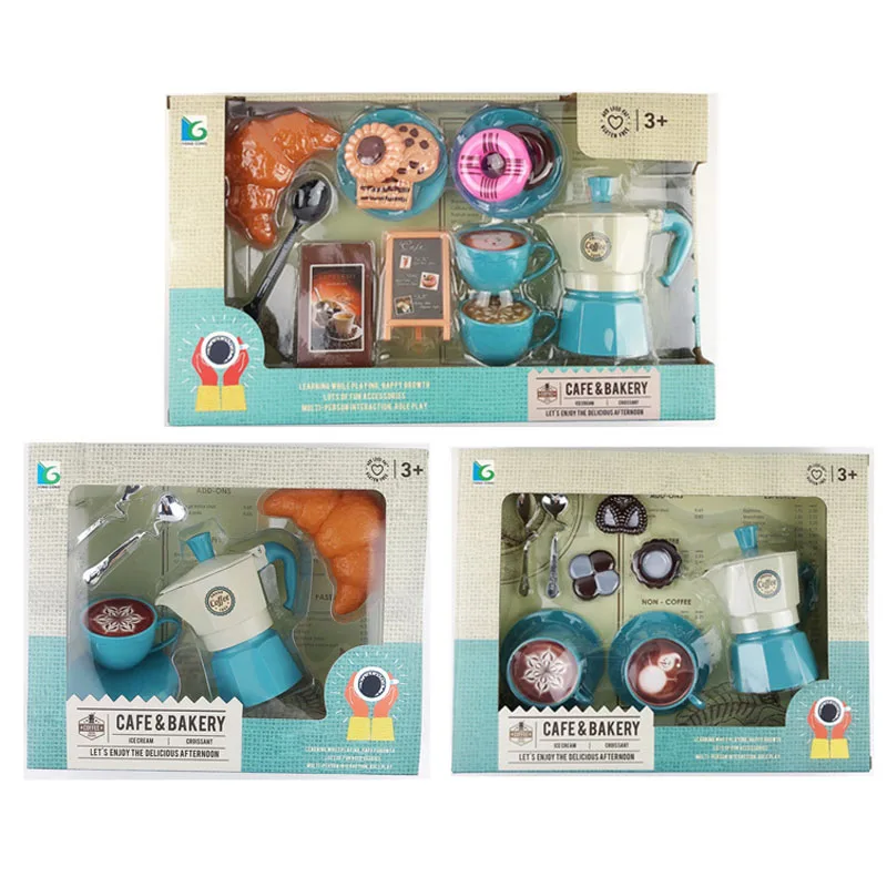 Children DIY Coffee Food Cooking Toys Simulation Kitchen Toy Set Kids ...
