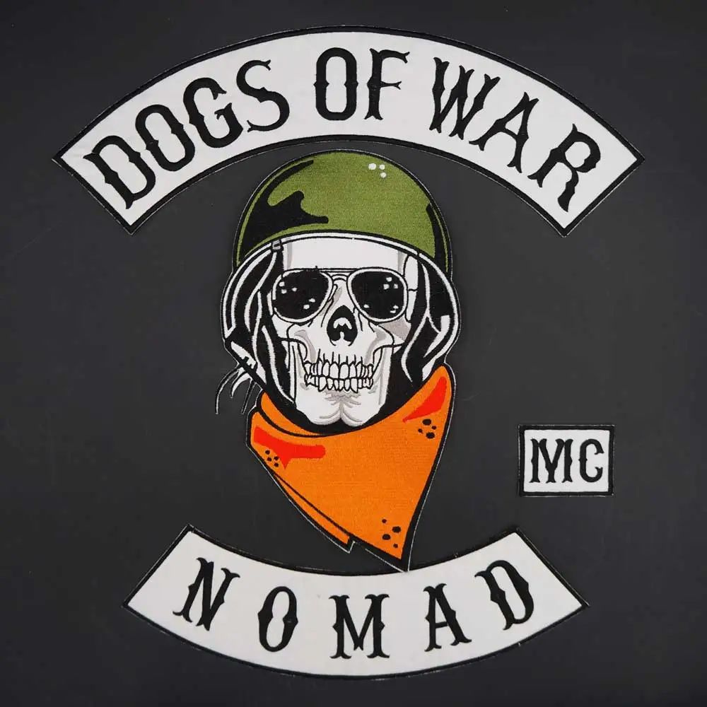 Dogs of War Nomad MC Large Embroidery Motorcycle Biker Patch Sticker ...