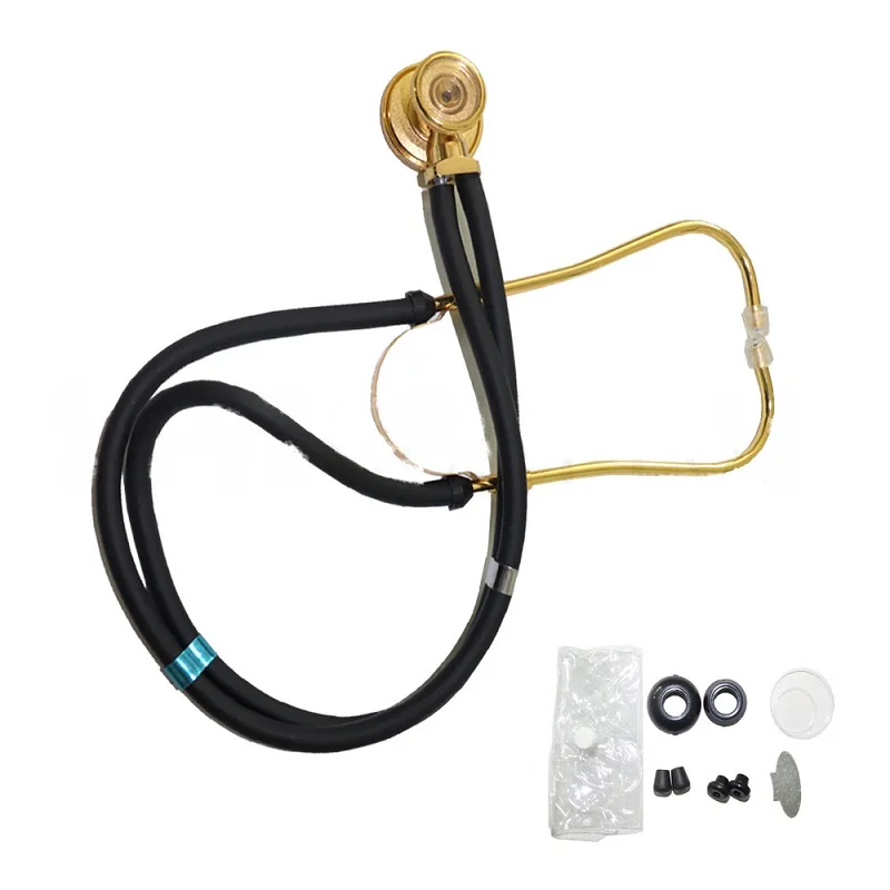 All gold multi-function dual-tube stethoscope color gold-plated double ...