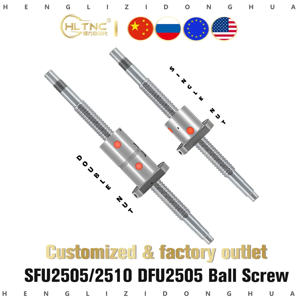 RM2505 BallScrew SFU2505 200 - 2550 mm 25mm ball screw C7 with 2505 ...