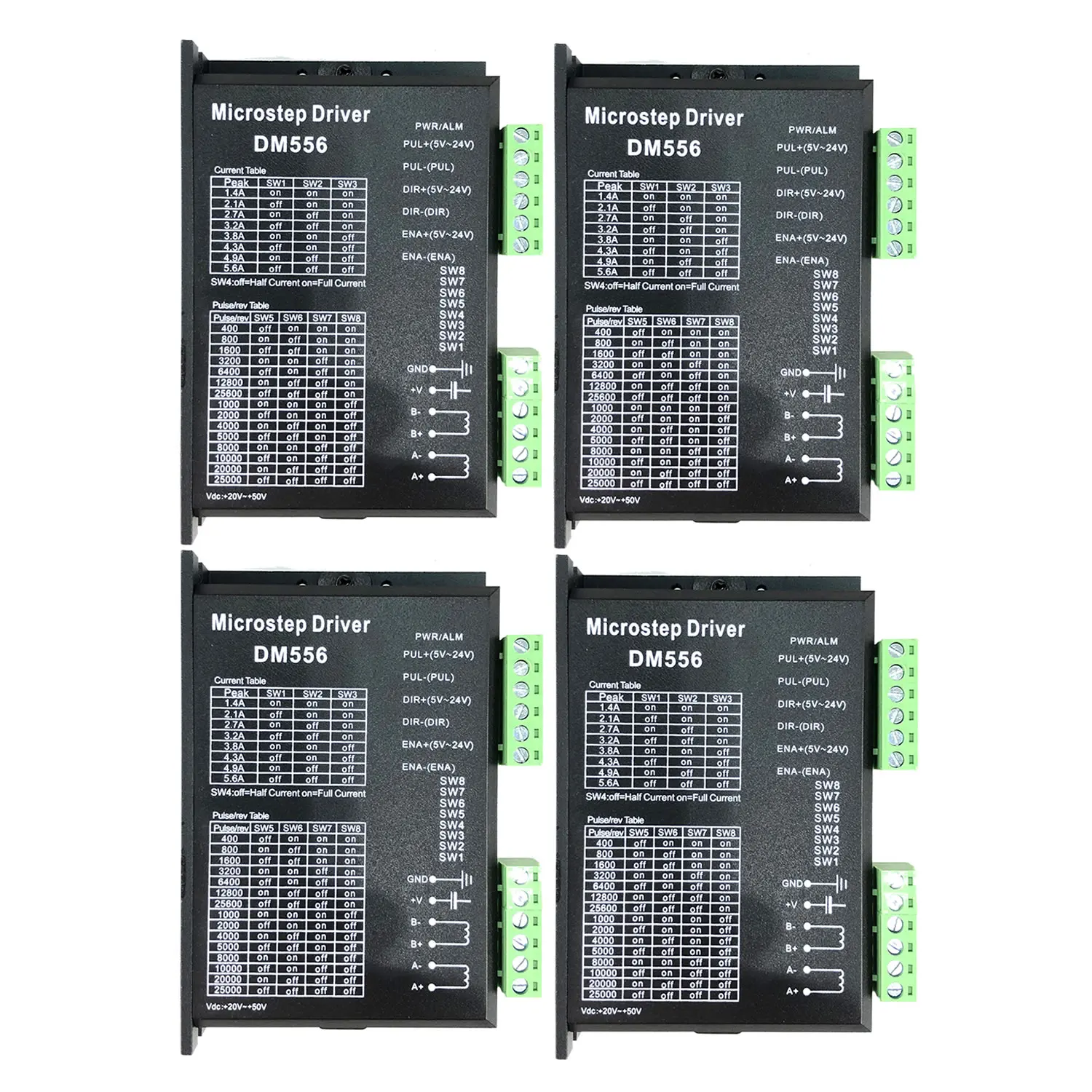 1/3/4pcs Digital Stepper Motor Driver DM556 2 Phase DC20V-50V 5.6A 42 ...