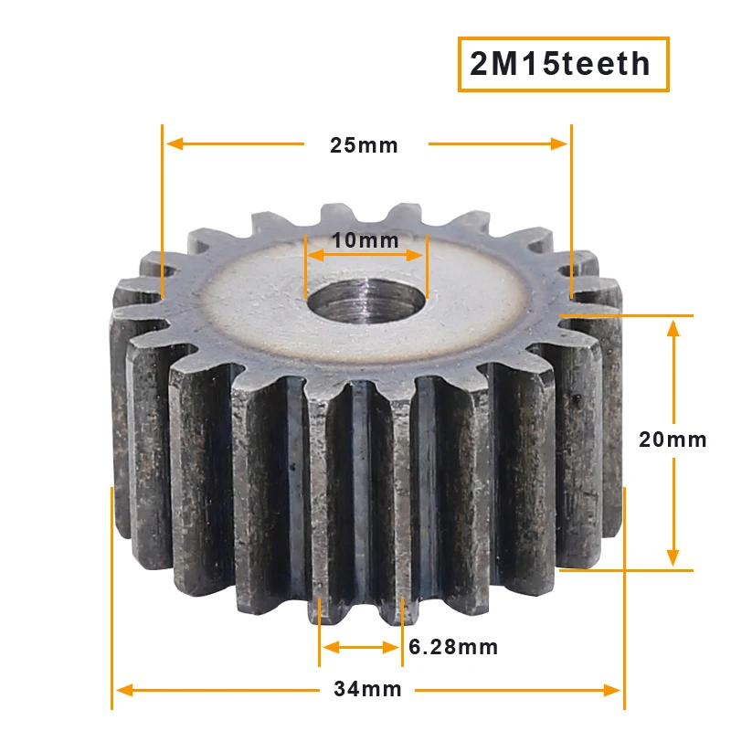 2m15 Teeth Gear Process Hole Low Carbon Steel Material Spur Gear ...