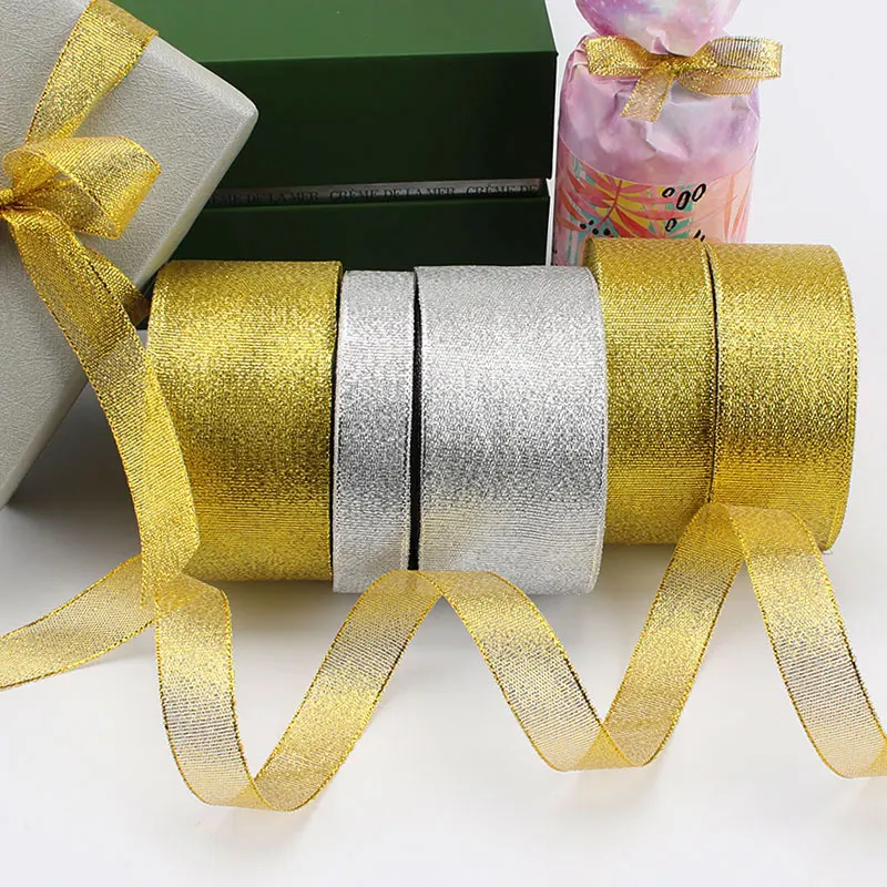 Organza Decoration Ribbons - Gold/silver Organza Glitter Ribbon Wedding ...
