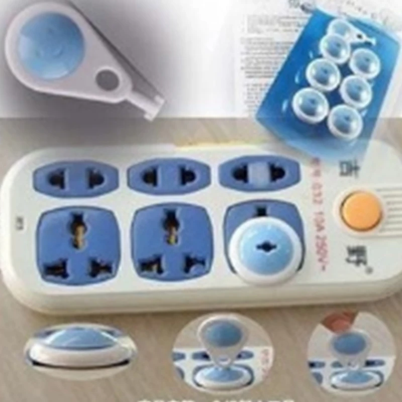 Protection 6 pcs Child Electric Socket Outlet Plug Two Phase Safe Lock ...