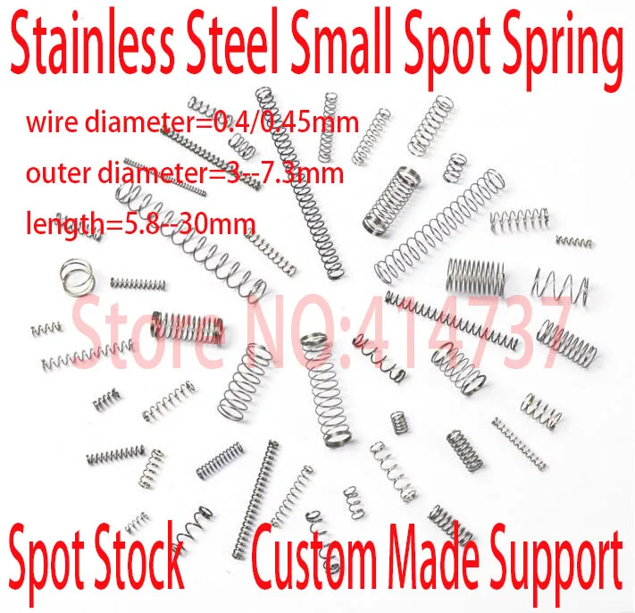 2pcs Carbon steel 1.2mm wire Square compression spring 1.2mm wire micro ...