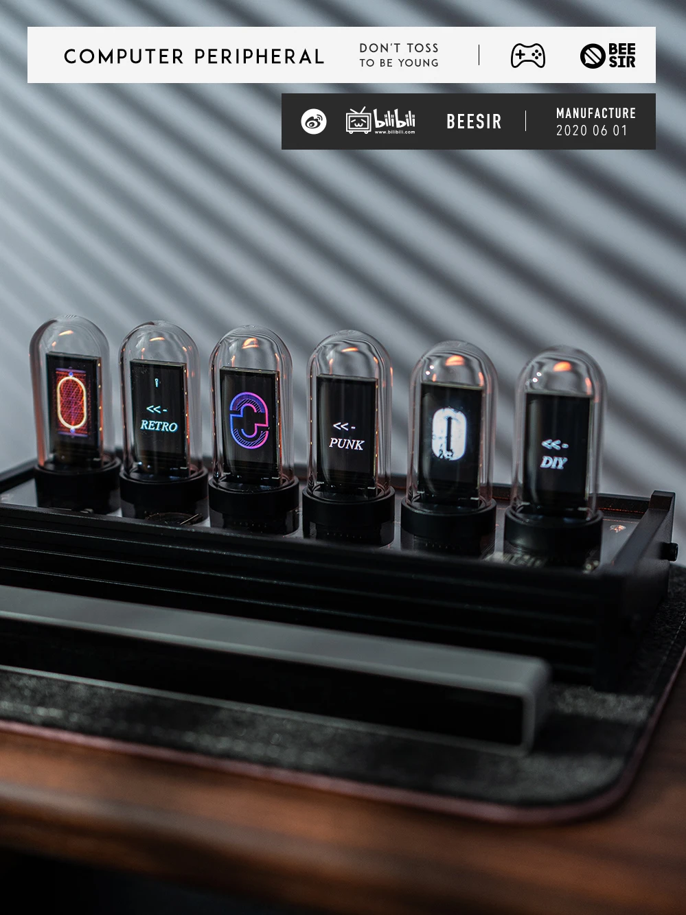 Elekstube 6 Bit IPS RGB Glow Analog Nixie Tube Clock Computer Desktop ...