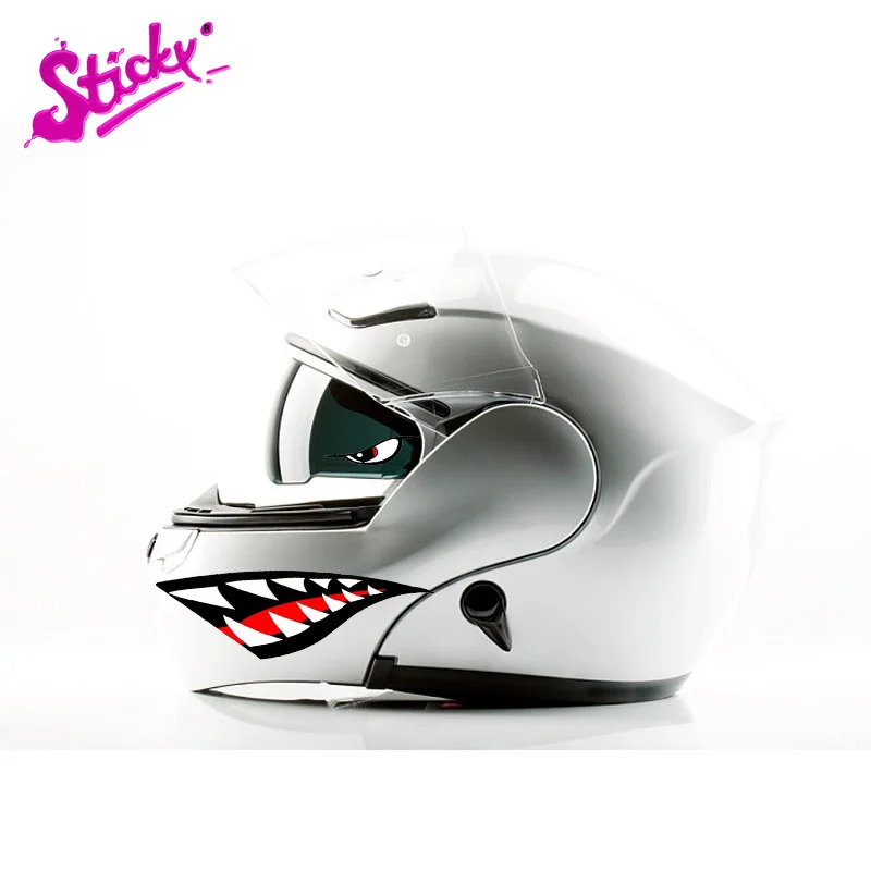 Sticky 2pcs Shark Mouth Teeth Cartoon Decal Waterproof Car Stickers For ...