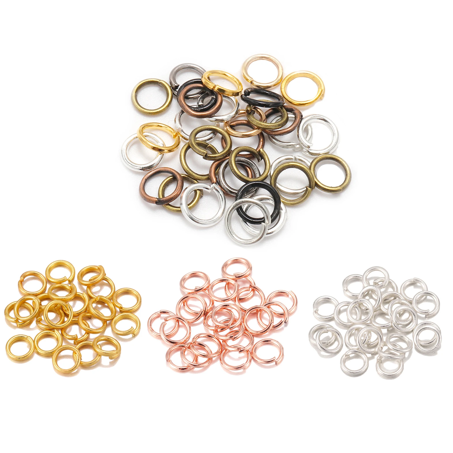 50 200pcs 3 16mm Gold Rhodium Metal Jump Ring Open Single Loops Split ...