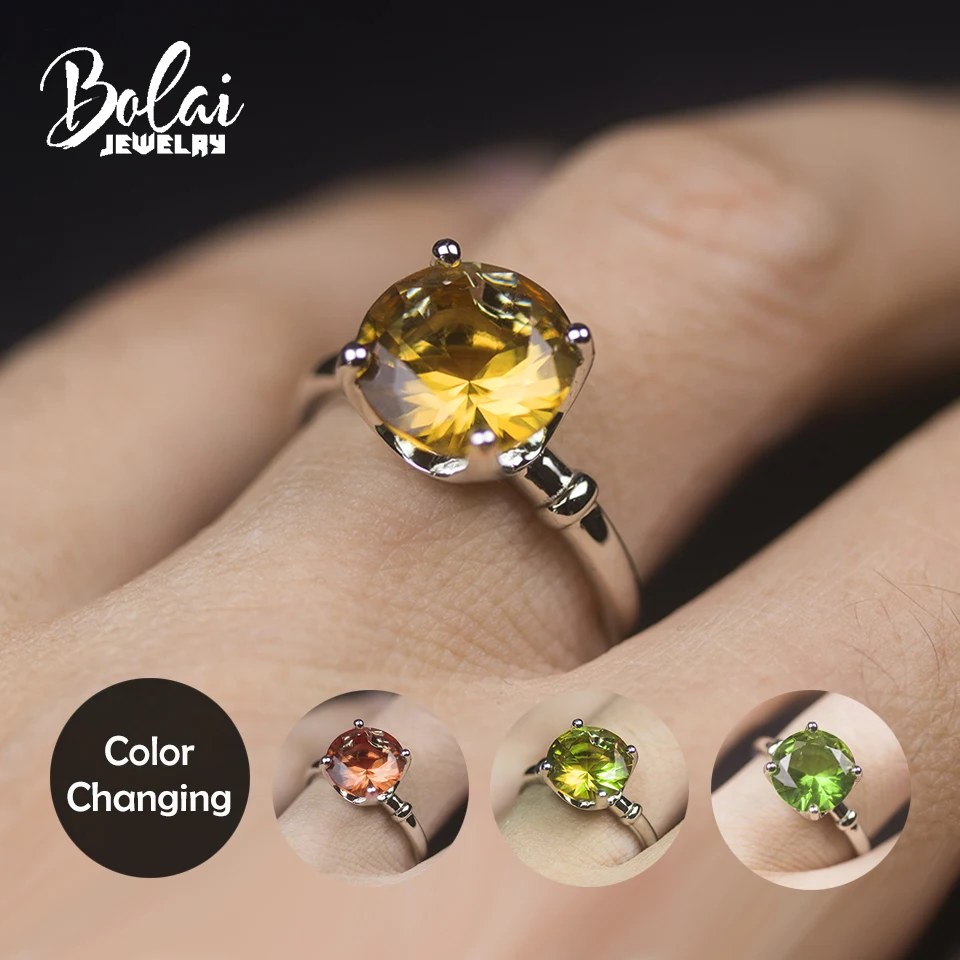 Bolai Color Changing Zultanite Ring 925 Sterling Silver Round 10.0mm ...
