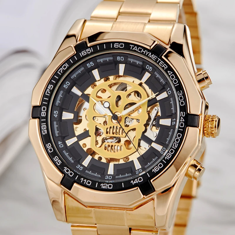 Automatic Mechanical Watch | Skeleton Watches Men | Skull Watch | Clock ...