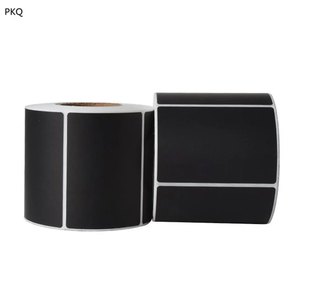 Black Pp Synthetic Paper Sticker Labels Black Plasic Stickers Black ...