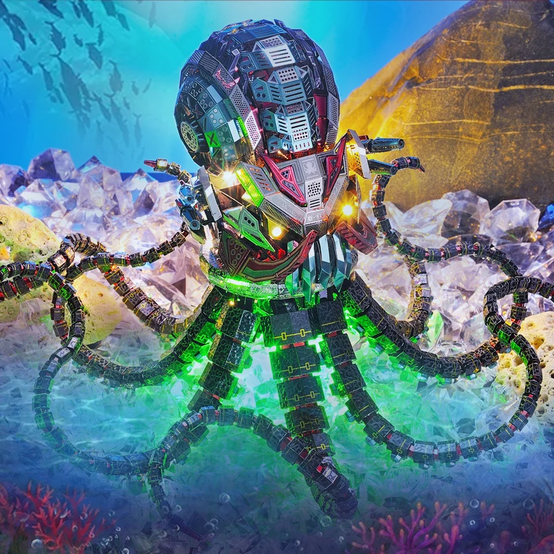 Microworld Octopus Devil Animal Model Kits Diy Laser Cutting Jigsaw ...