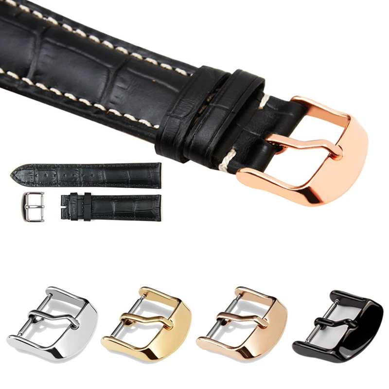 New-Metal-Pin-Buckle-Watchband-10mm-12mm-14mm-16mm-18mm-20mm-22mm-Black ...