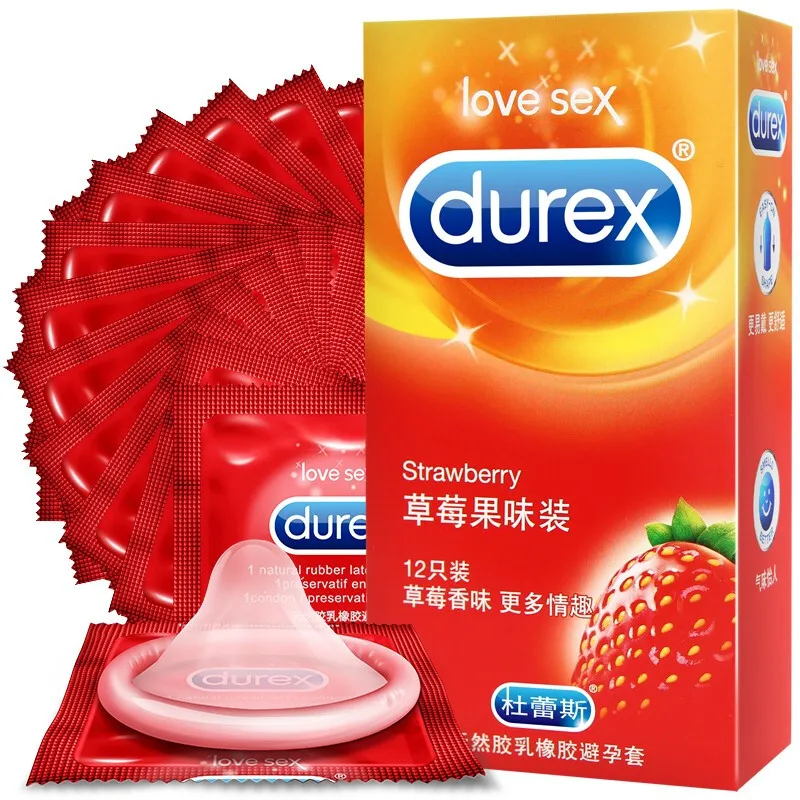 Durex condones de sabor a fruta y fresa para hombres, condones ...