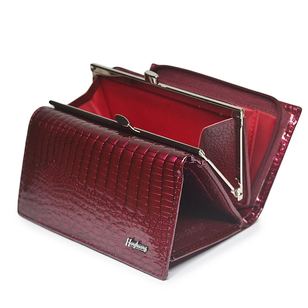 Hh Luxury Women Genuine Leather Alligator Short Wallet Female Zipper ...