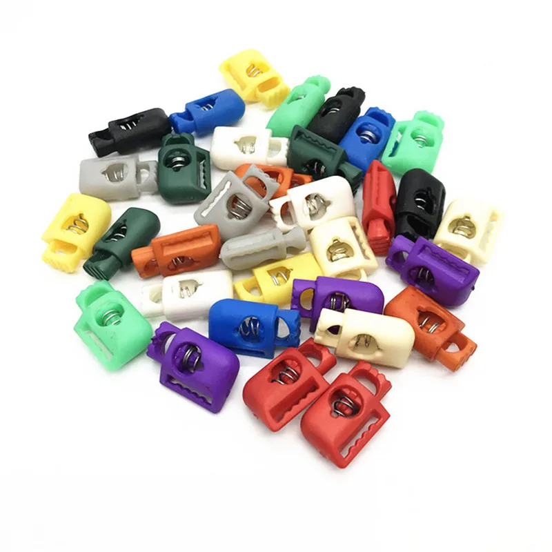 20pcs-Plastic-Color-Cord-Lock-Spring-Clasp-Stop-Double-Hole-Drawstring ...