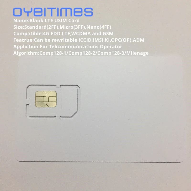 Oyeitimes 4g 128k Programable Blank Sim Card Gsm Wcdma Lte Sim Card 2ff ...