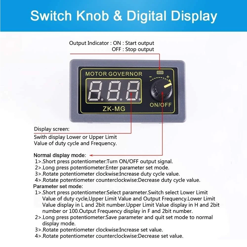 PWM Digitalanzeige Encoder Drehzahlregler 5V 12V 24V 150W DC Motor ...