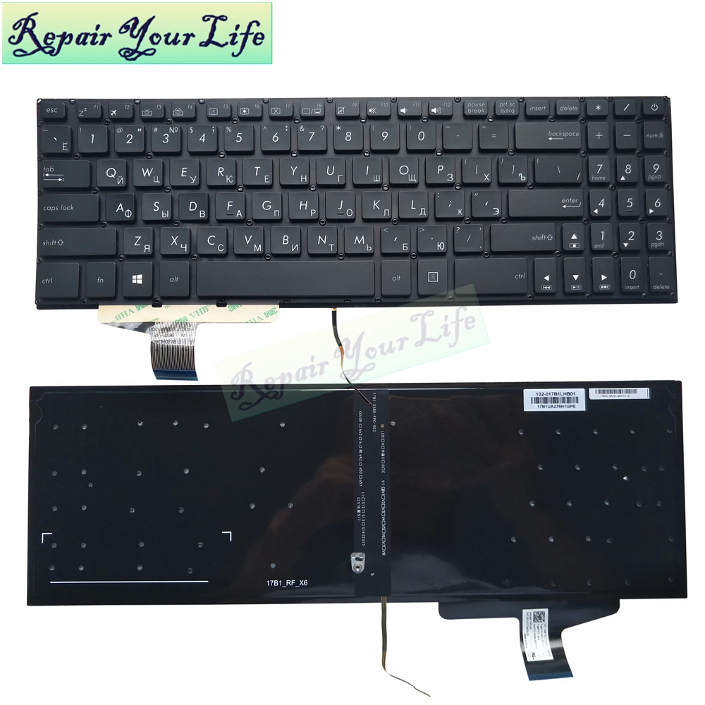 Laptop Keyboard For Asus Vivobook X580vd N580v X580 N580 Russian ...