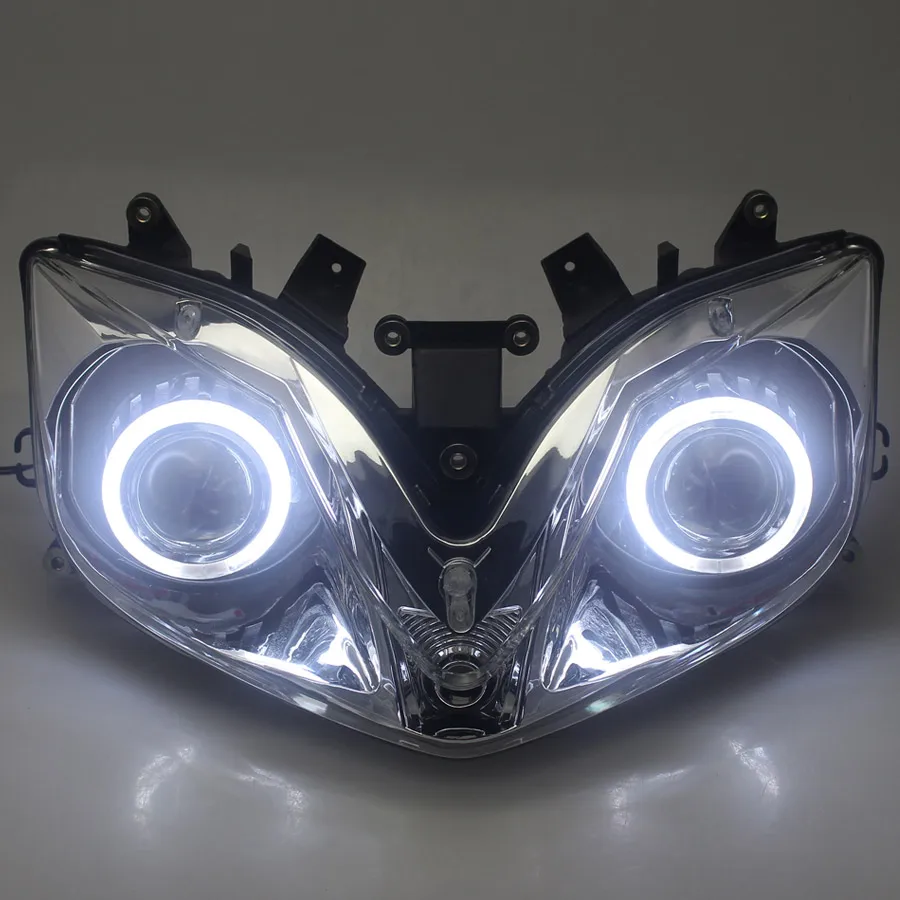 Custom Angel Eye HID Projector Motorcycle Headlight Assembly For Honda ...