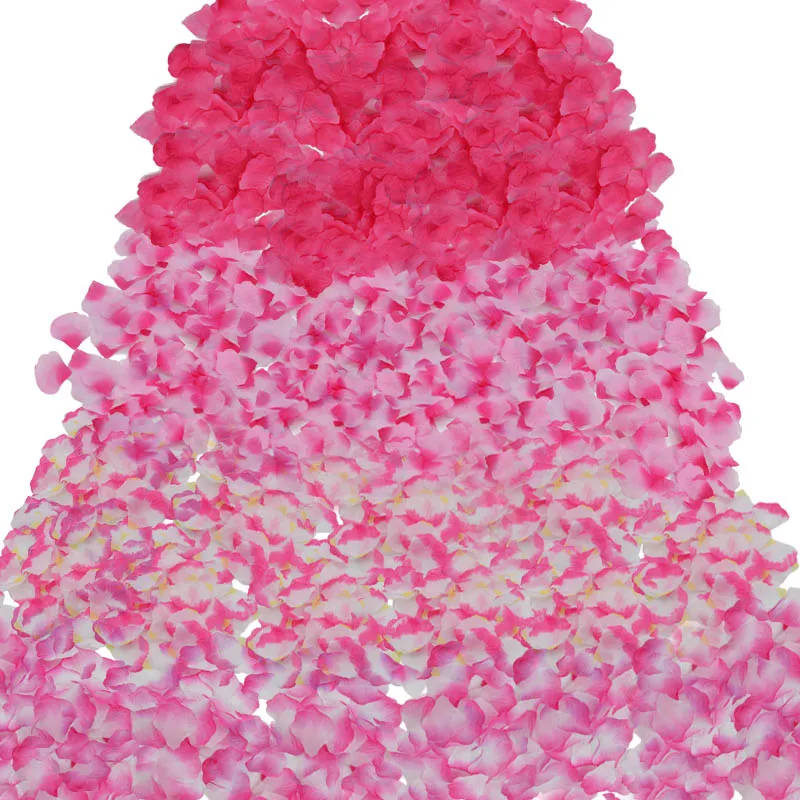 500/1000pcs 5*4.5CM Romantic Artificial Flowers Colored Silk Rose Petal ...