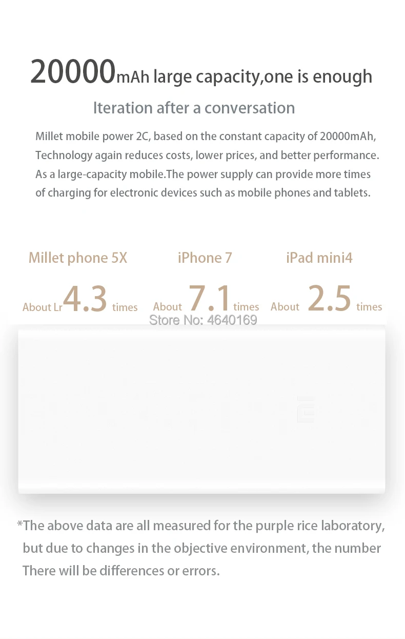 Xiaomi Mi 2C QC3.0 Мощность банк 20000 мАч Мобильный Портативный ...