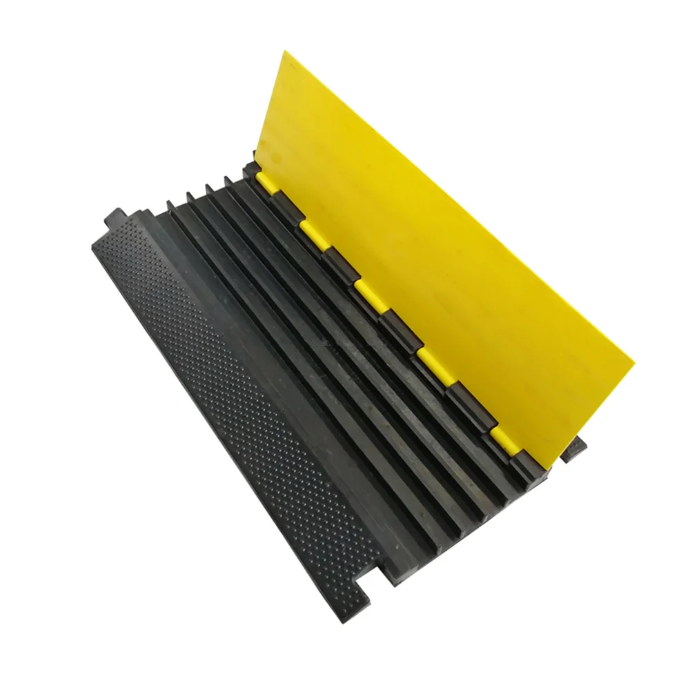 5 Channels PVC Lid Flexible Road Rubber Floor Cable Protector Ramp ...
