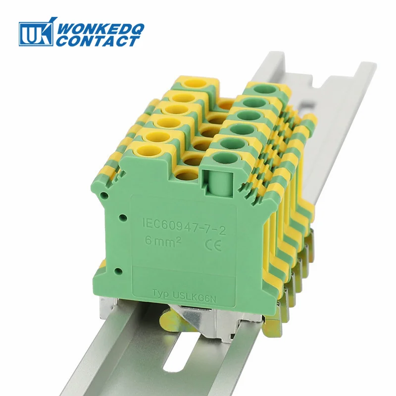 USLKG-6N-Ground-Modular-Screw-Din-Rail-Terminal-Block-6mm-Protective ...