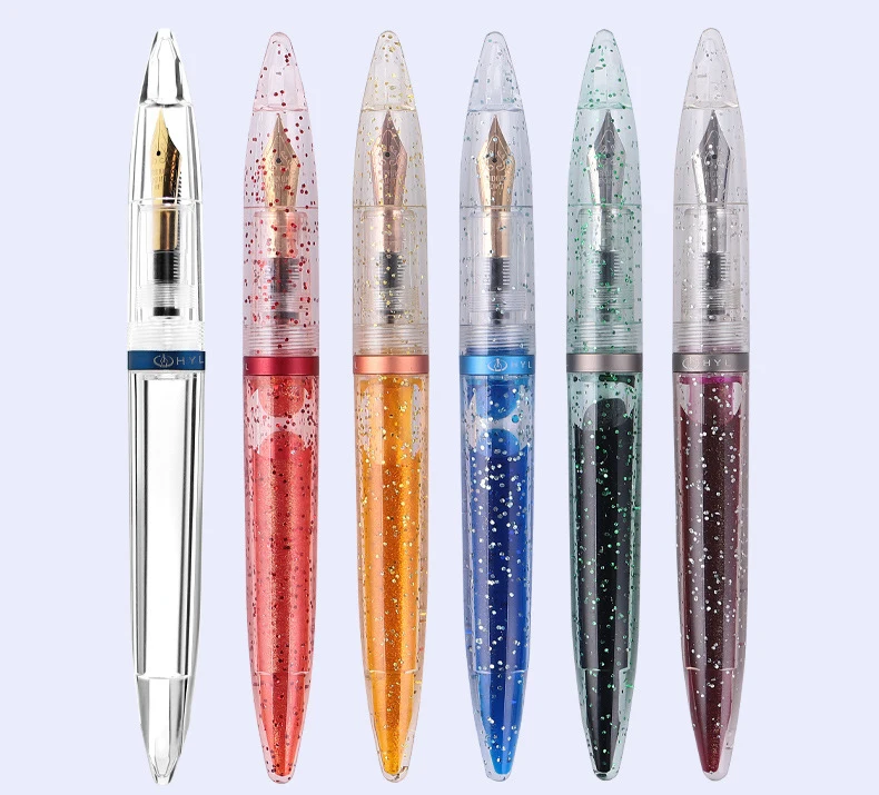Transparent-Clear-Eyedropper-Fountain-Pen-EF-F-Nib-High-Capacity-Inking ...