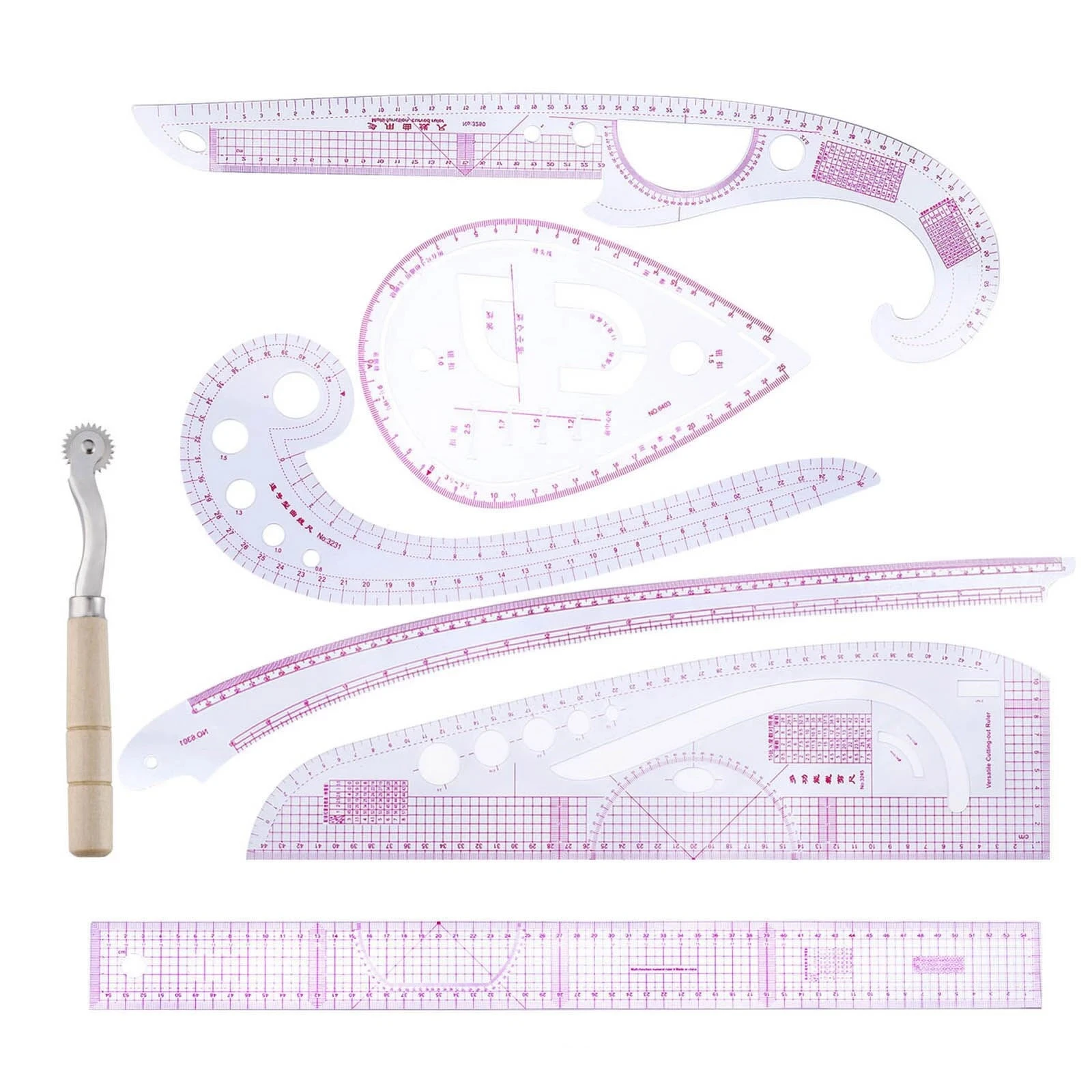 7-Piece-Set-Metric-Clothes-Curve-Sewing-Ruler-Drawing-Stencil-Making ...