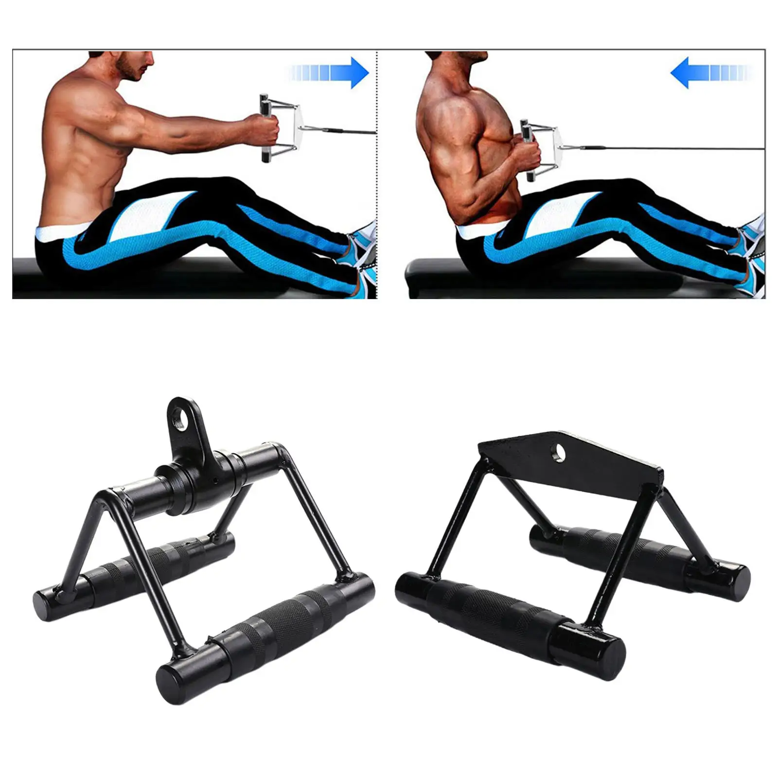 Non slip Gym V Handle Cable Attachment Seated Row trainer Chinning Bar ...