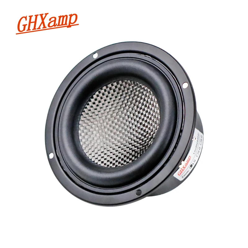 Ghxamp Hifi 4 Inch Subwoofer Bass Speaker Carbon Fiber Cone Woofer ...