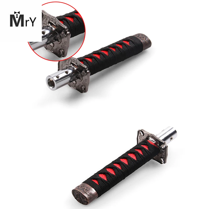 Universal Samurai Sword Gear Shift Knob Shifter Katana Metal Black+Red ...
