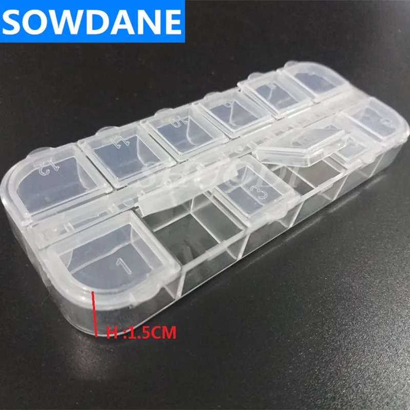 Dental Storange Box 12 Slots Container with Individual Caps for Dental ...