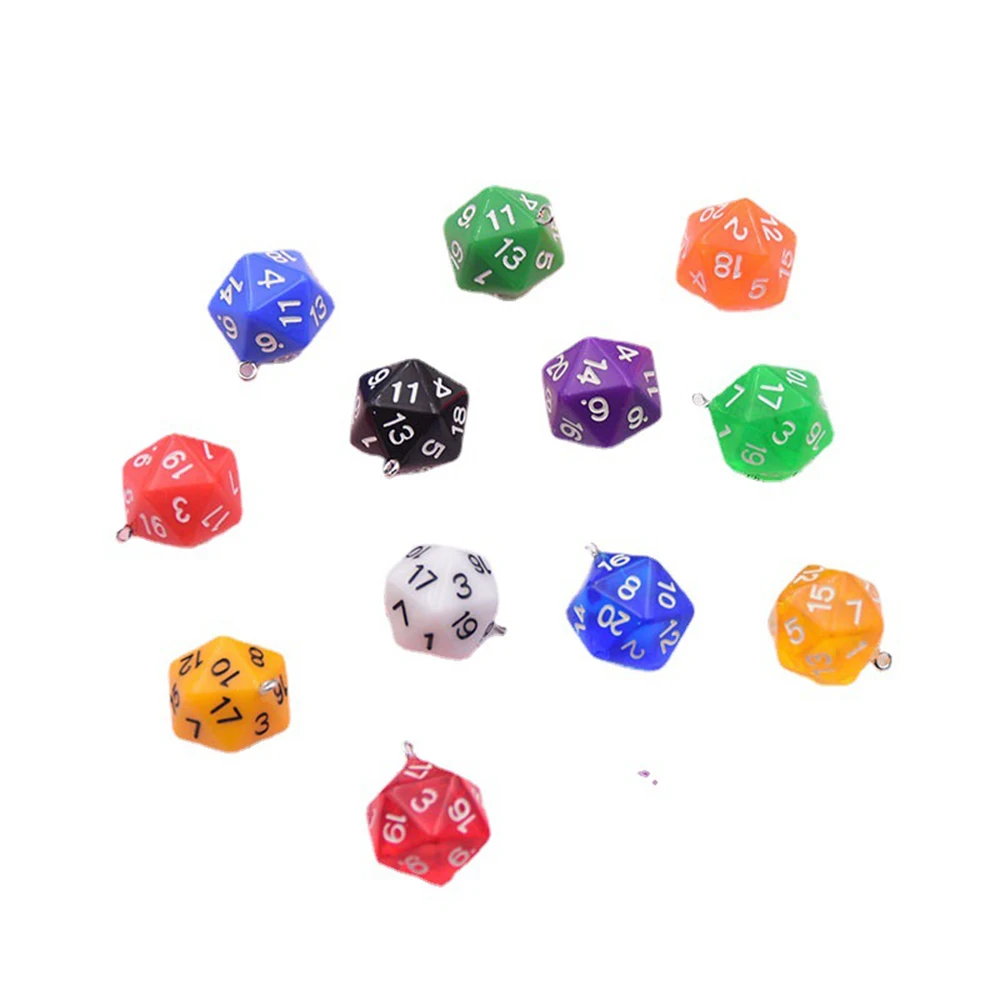 Yamily 10Pcs/Resin Acrylic Dice Charm Transparent Solid Color 20 ...